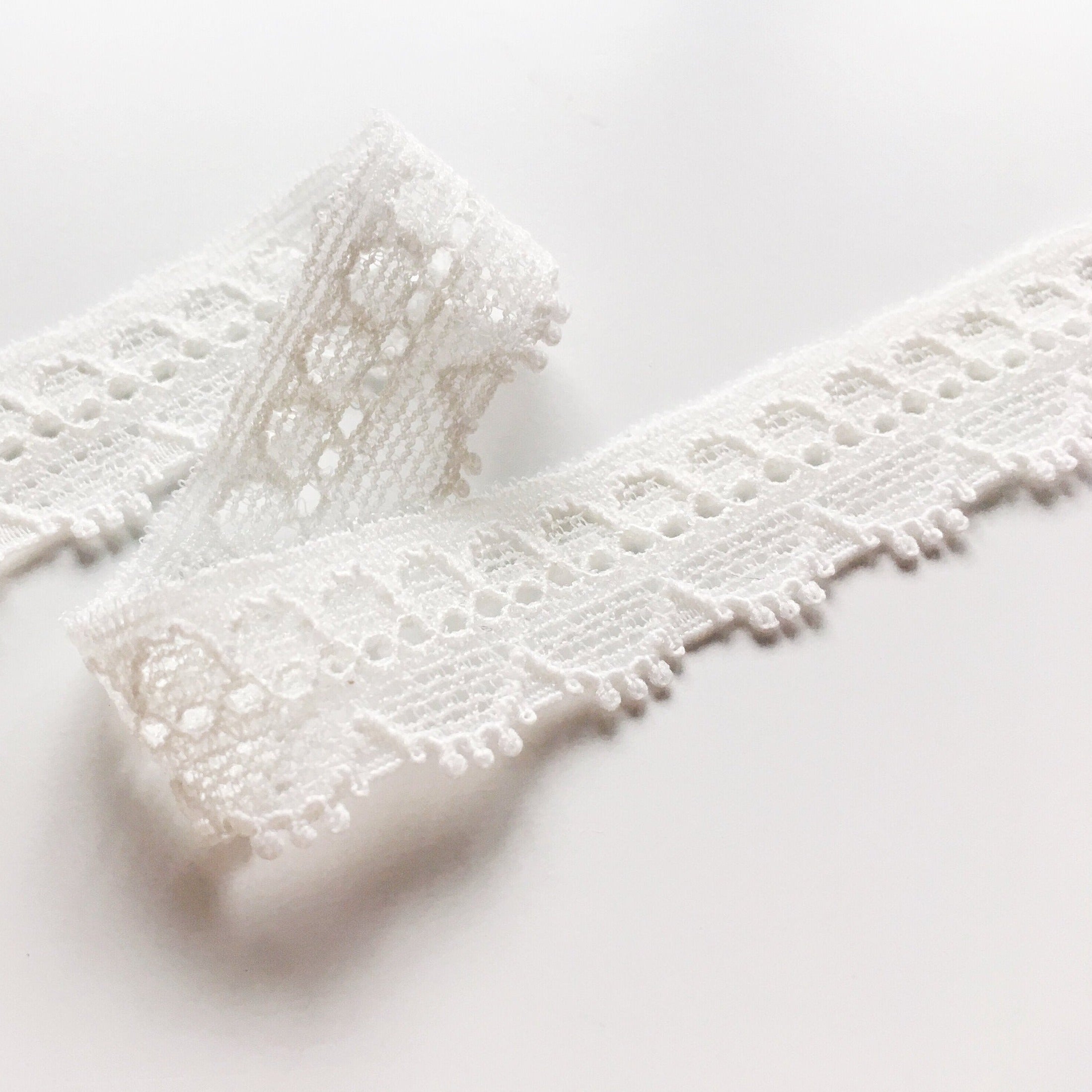 Narrow Stretch Lace Trim in Ivory | 1.8cm Wide | Lingerie Making Suppl ...